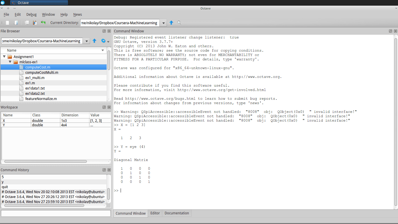 Octave GUI in Ubuntu 13.x - First Impressions